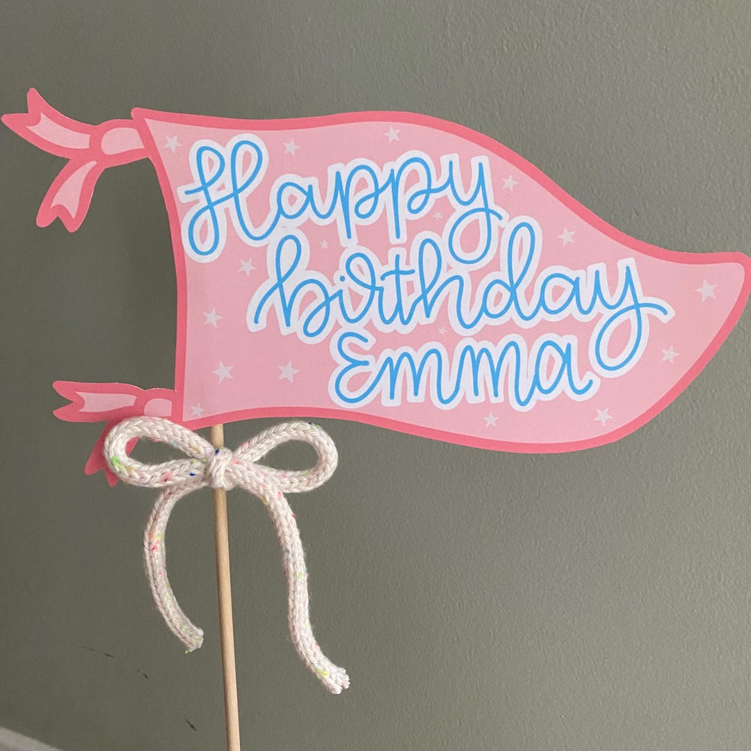 Custom Printable Pennant, Happy Birthday Flag Printable, Congrats Gift ...