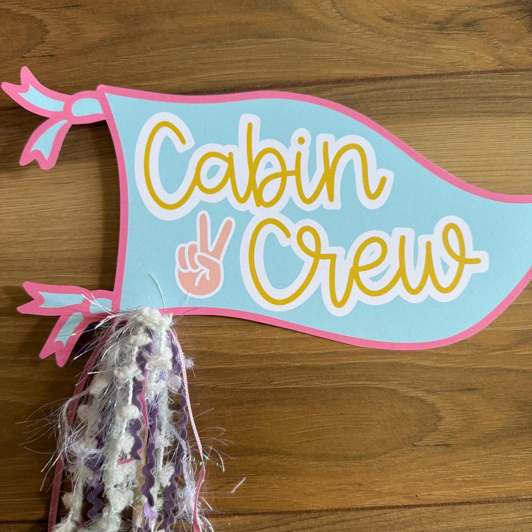 Cabin Crew Pennant – Printable Girly Summer Camp Sign, Bunk Decor, Camp ...