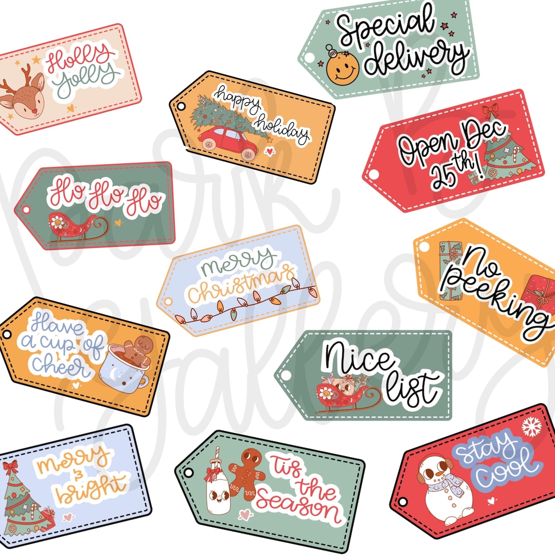 Fun Christmas Gift Tags, Printable Christmas Gift Tags, Kids Christmas ...