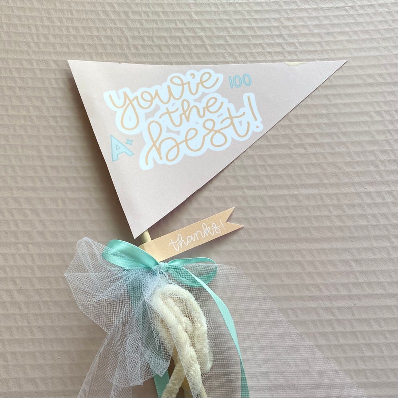 Teacher Gift Tag, End of School Year Pennant, Last Day School Banner ...