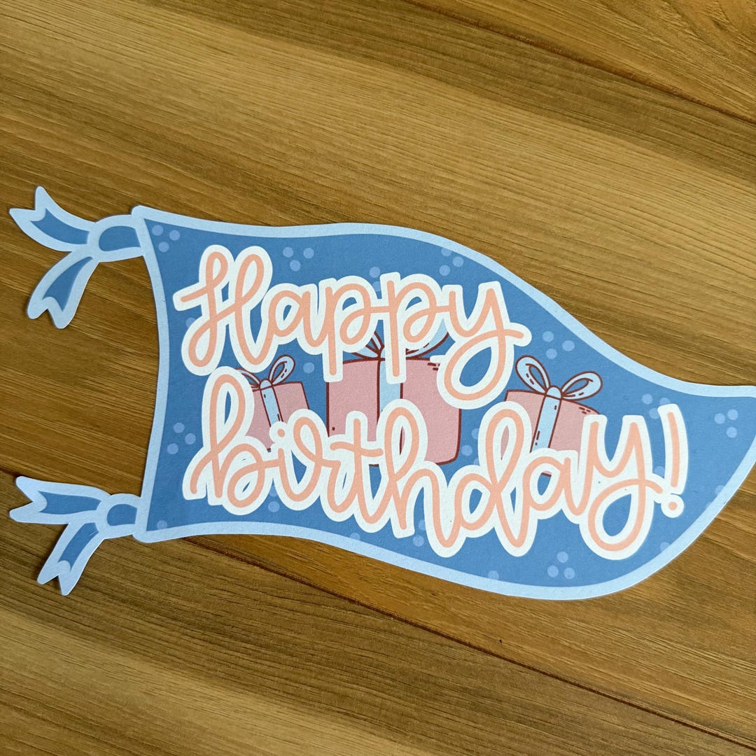 Printable Happy Birthday Pennant, Happy Birthday Gift Card, Happy ...