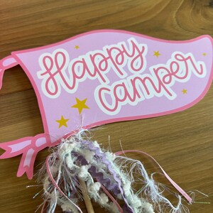 Happy Camper Pennant – Girly Summer Camp Sign, Camping Party Decor ...