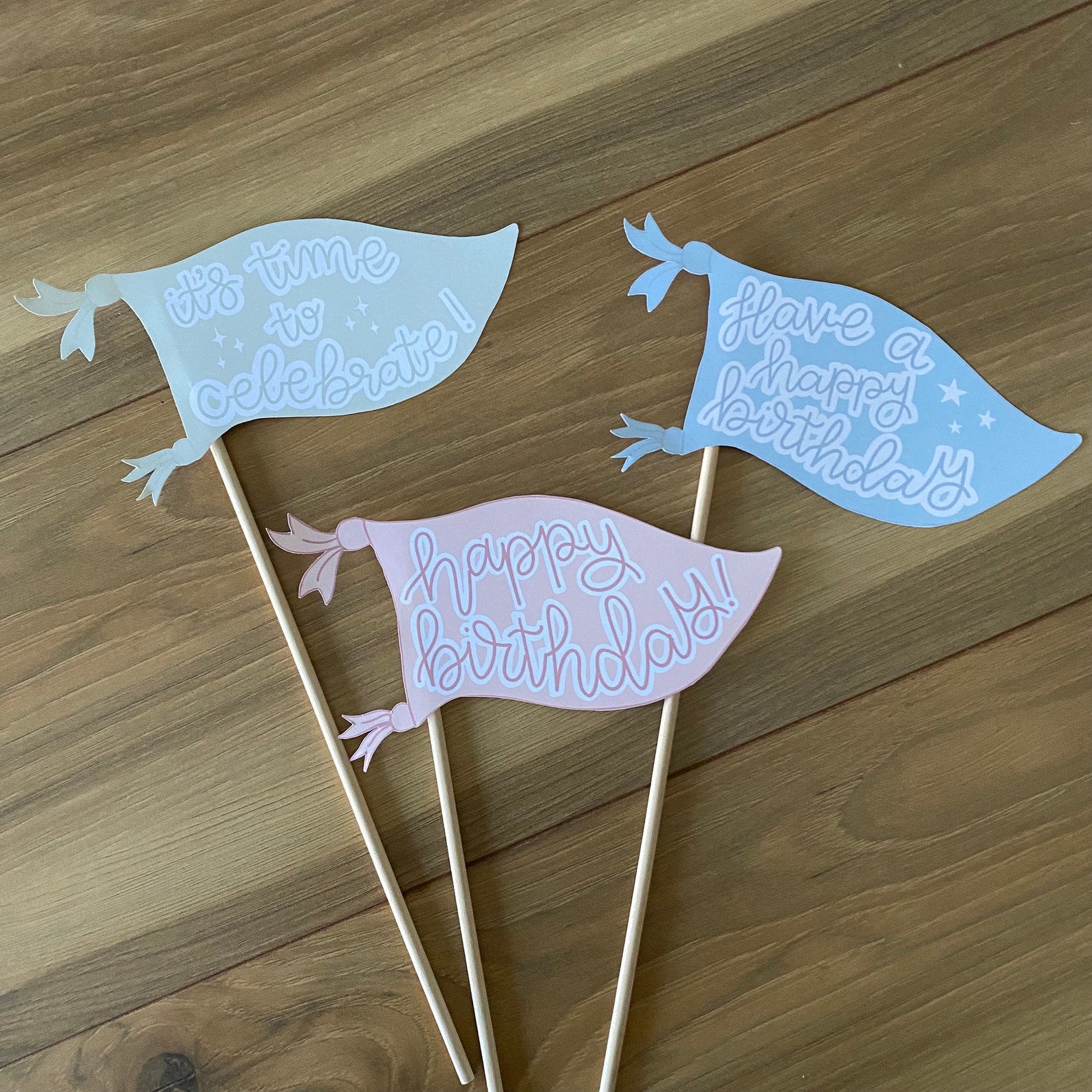 Happy Birthday Pennant Flag Printable, Birthday Gift Tag, Happy ...