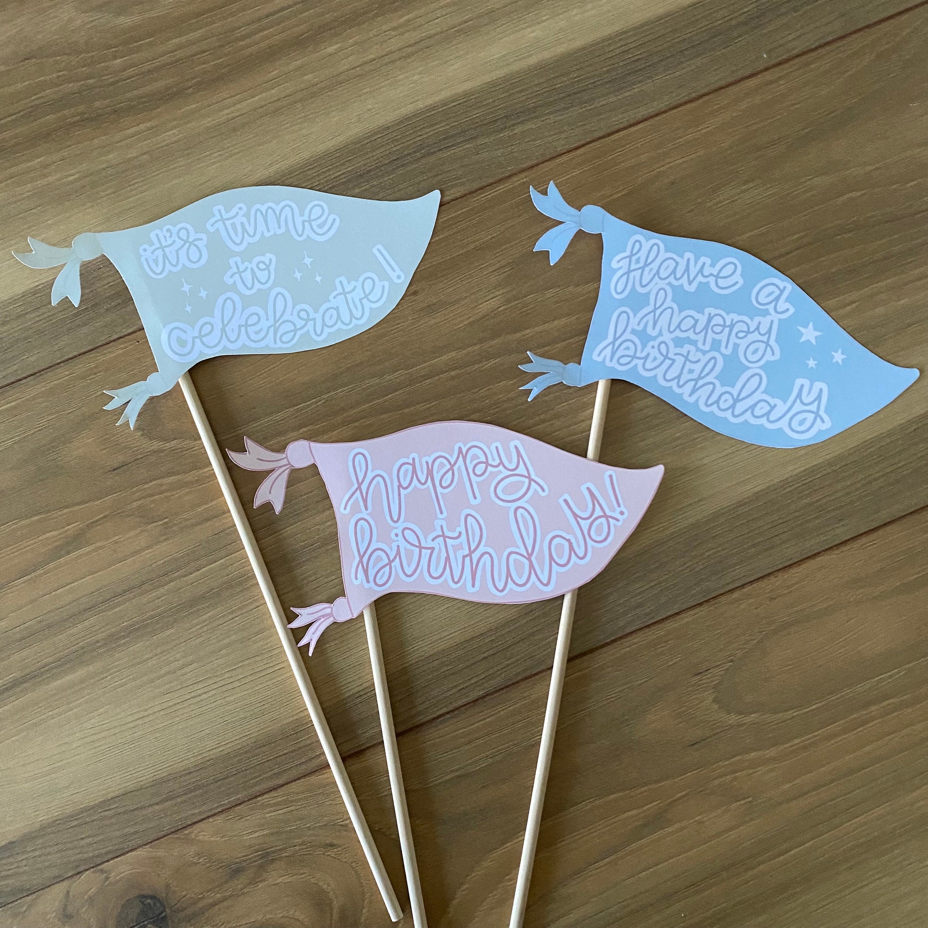 Happy Birthday Pennant Flag Printable, Birthday Gift Tag, Happy ...