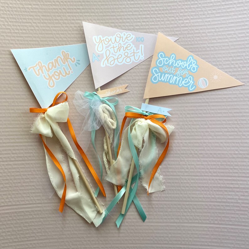 Teacher Gift Tag, End of School Year Pennant, Last Day School Banner ...