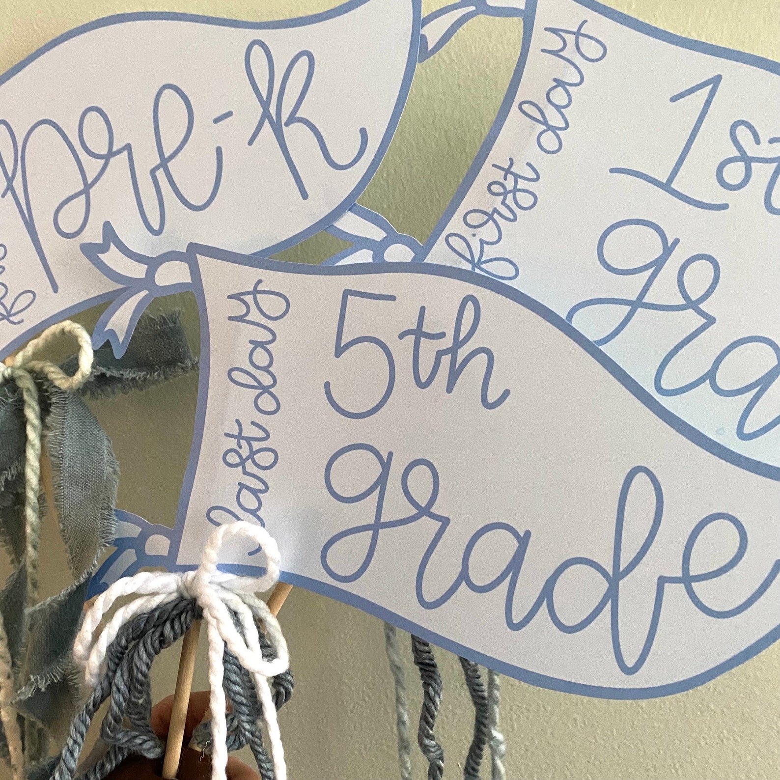 Last Day of School Banner, End of School Year Pennant, First Day of ...