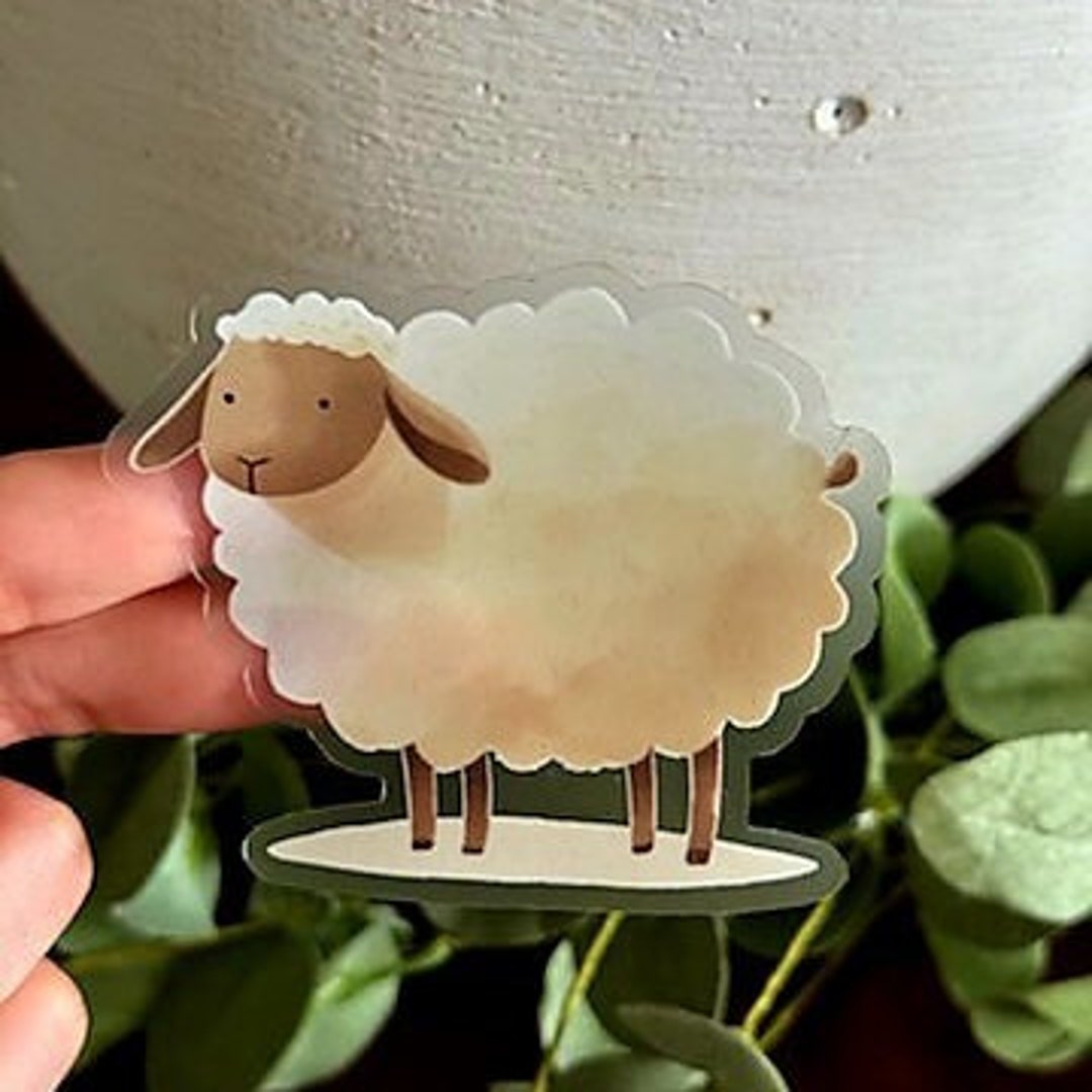 Sheep Clear Vinyl Sticker 3x2.6in. - Etsy