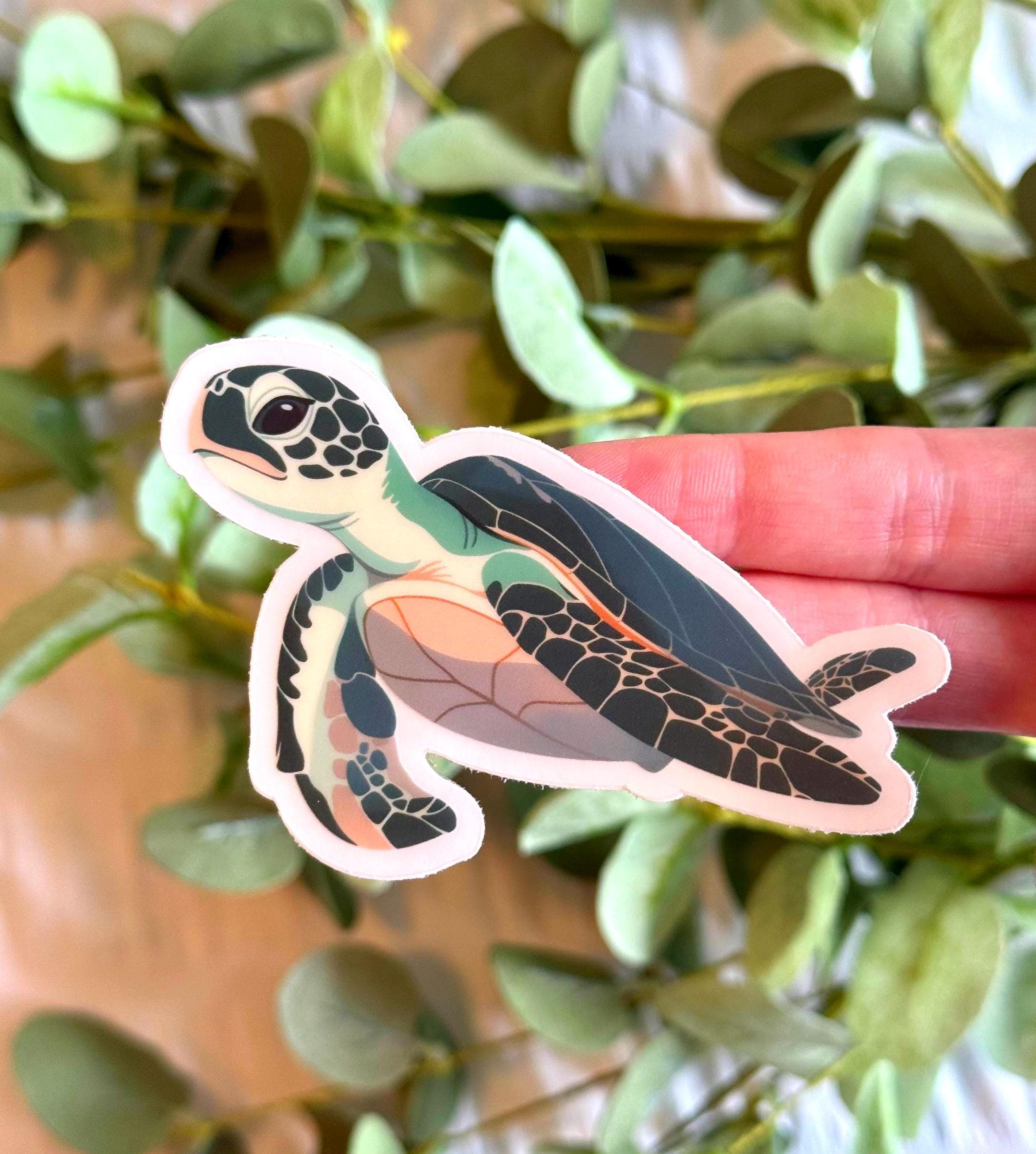 Sea Turtle Clear Vinyl Sticker 3.0 X 2.6 In. - Etsy