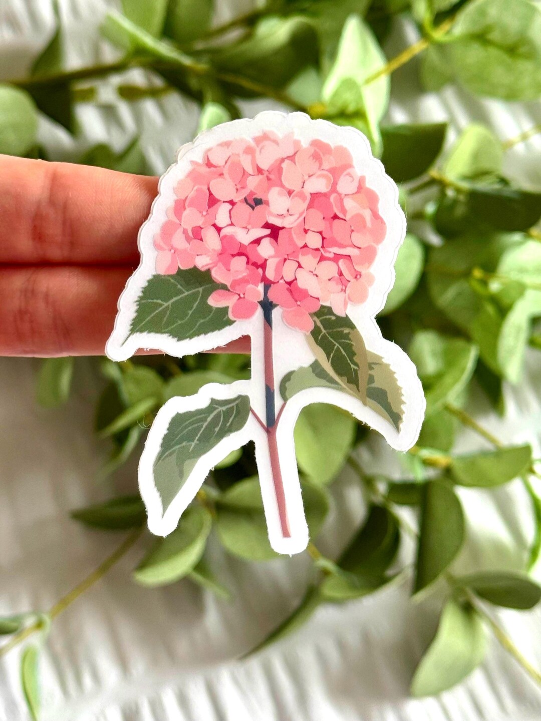 Pink Hydrangea Flower Clear Vinyl Waterproof Sticker 2.2 X 3 In. - Etsy