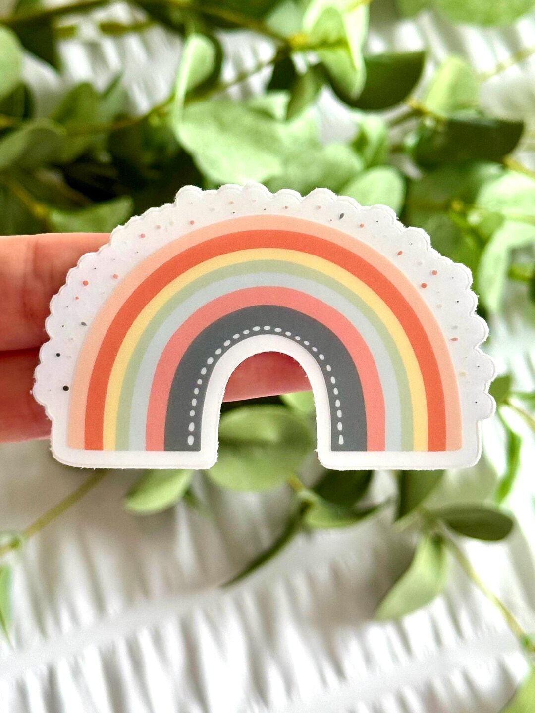 Rainbow Clear Vinyl Sticker 3x1.9in. - Etsy
