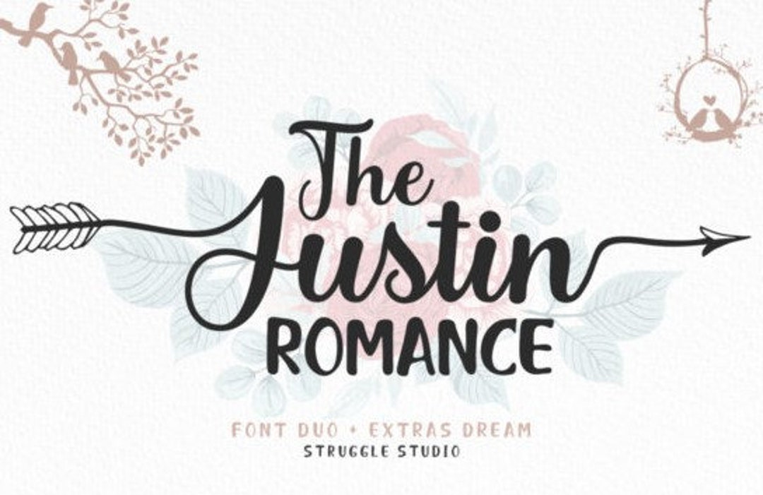 The Justin Romance Font, Fancy Font, Brush Font, Calligraphy Font ...