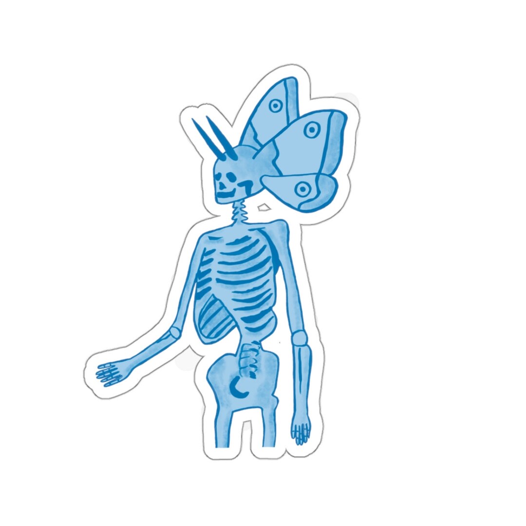 Moth Skeleton Sticker hand Drawn Design Gracyn Blu Louis Music Sticker ...
