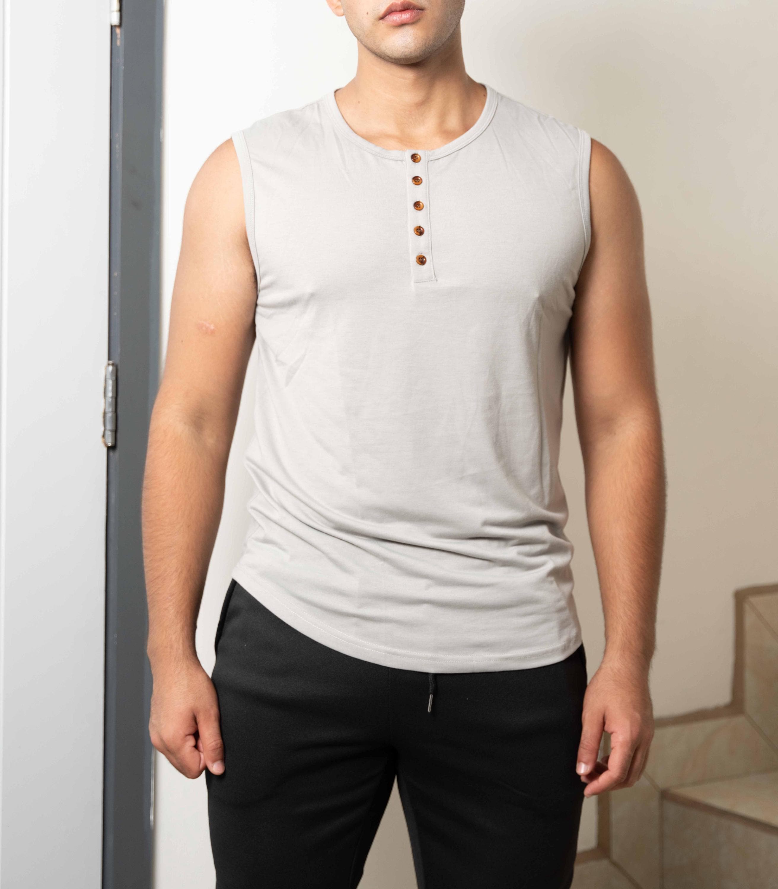 Top Sewing Pattern Button Front Round Neck Tank Top PDF Pattern Mens ...