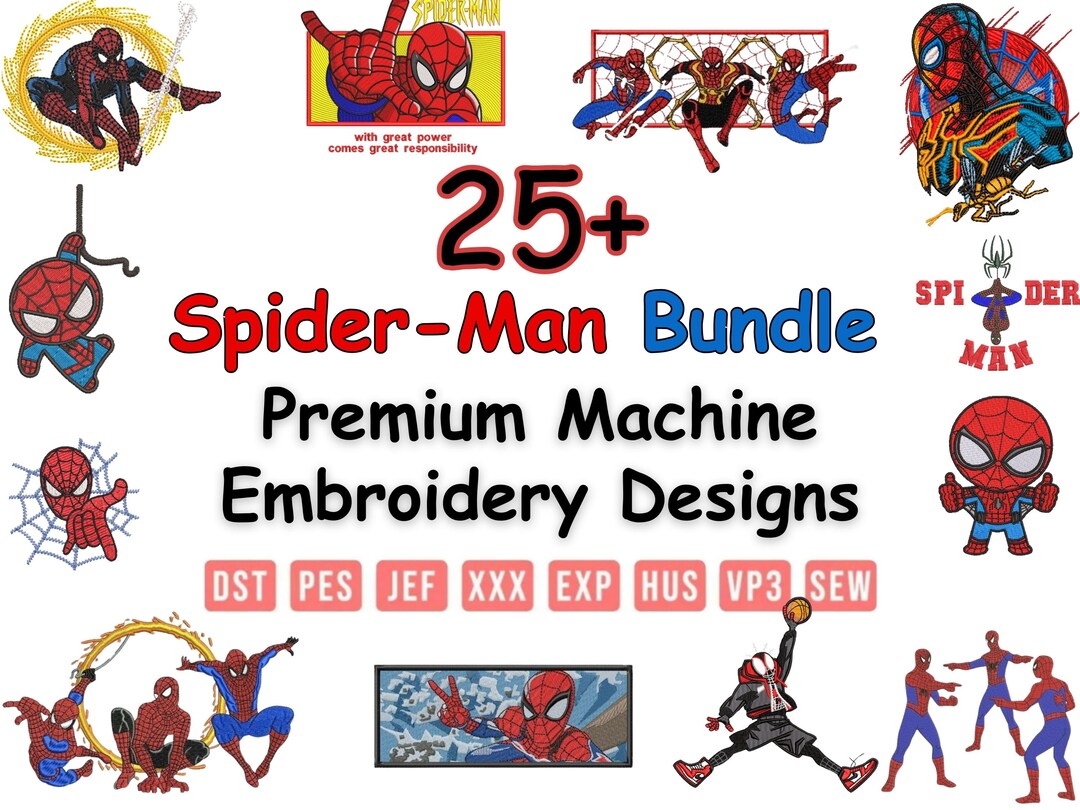 Spiderman Embroidery Bundle, Superhero Embroidery Design, Embroidery ...