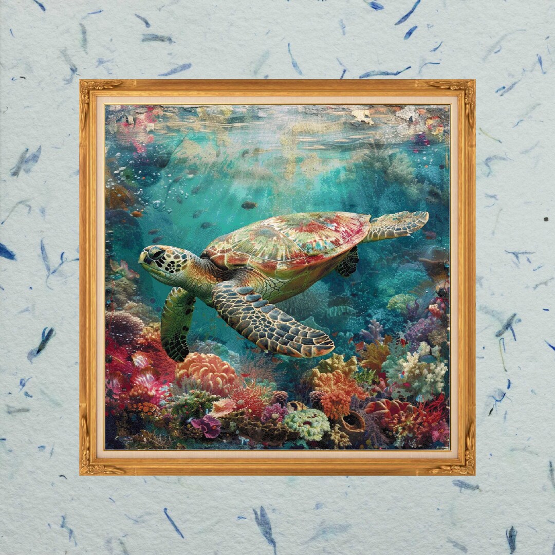 Colorful Sea Turtle Cross Stitch Chart: Full Coverage (digital Download ...