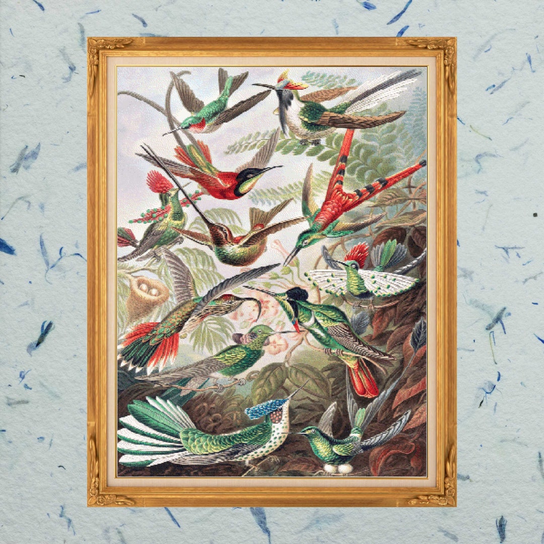 Hummingbirds in Nature MINI, This is a Full Coverage Cross Stitch Chart ...