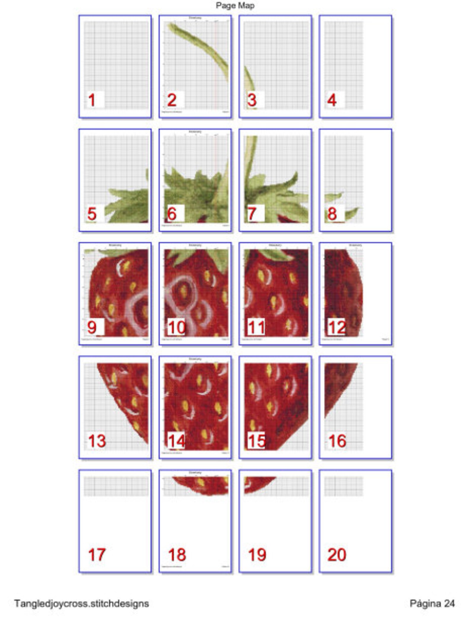 Strawberry, This is a Cross Stitch Chart That is Compatible With ...