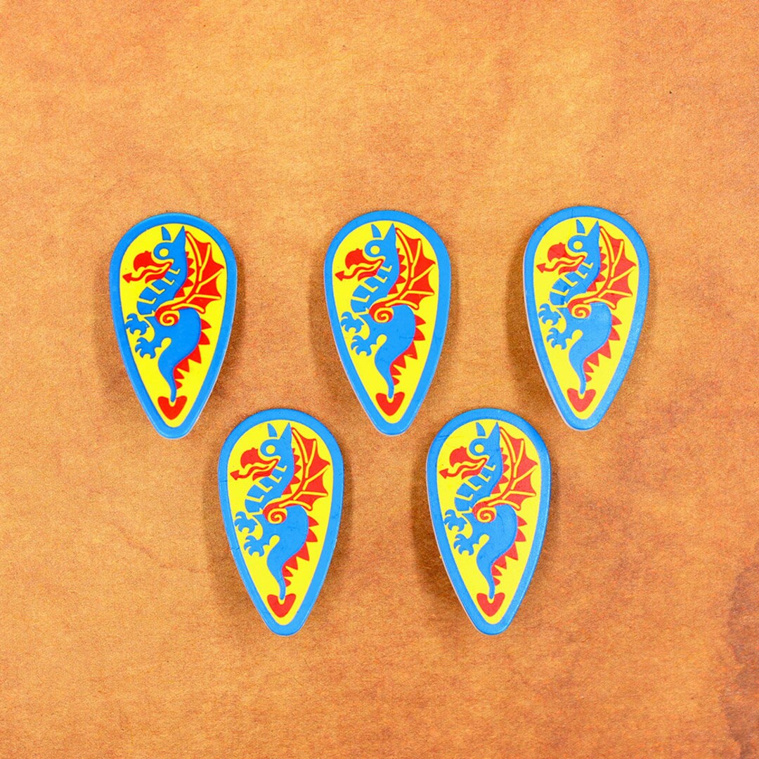 Custom Made Classic Medieval Fire Blue Dragon Shield Lot for Minifigure ...