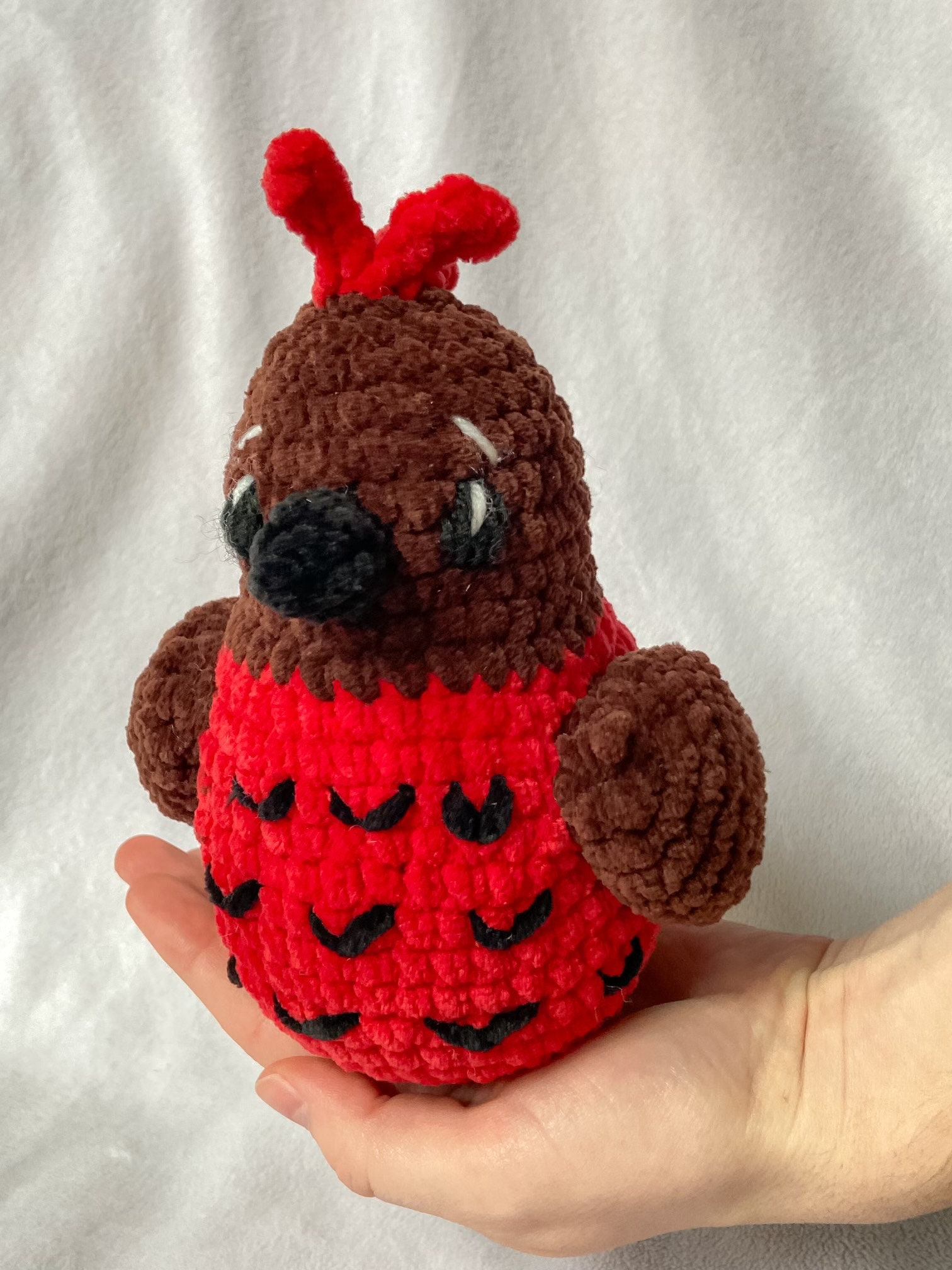 Crochet Red Bird Plushie Amigurumi - Etsy