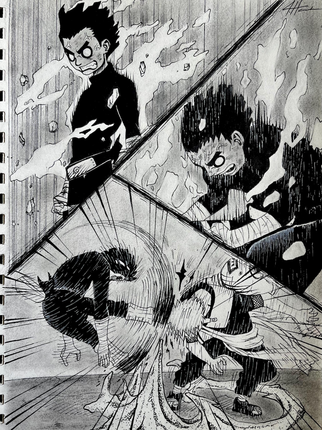 Rock Lee Vs Gaara Custom Manga Panel Framed Artwork - Etsy