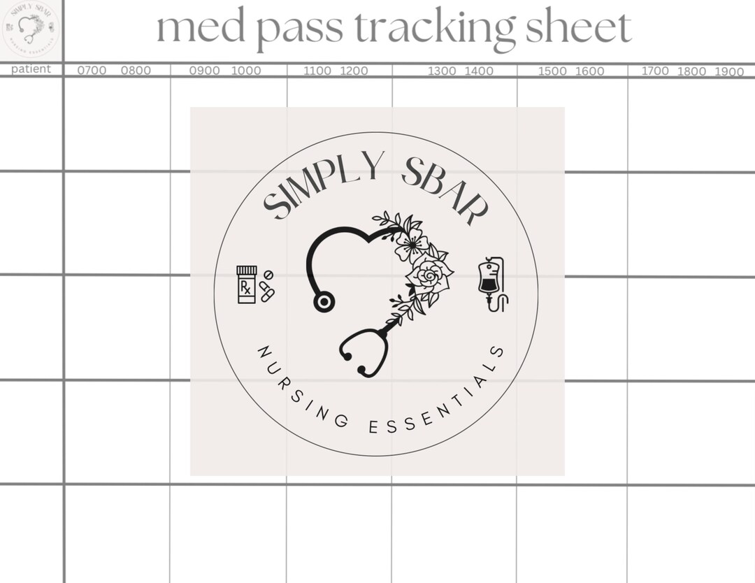 Med Pass Tracking Sheets (5 Patients Day&night Shift Sheets) - Etsy