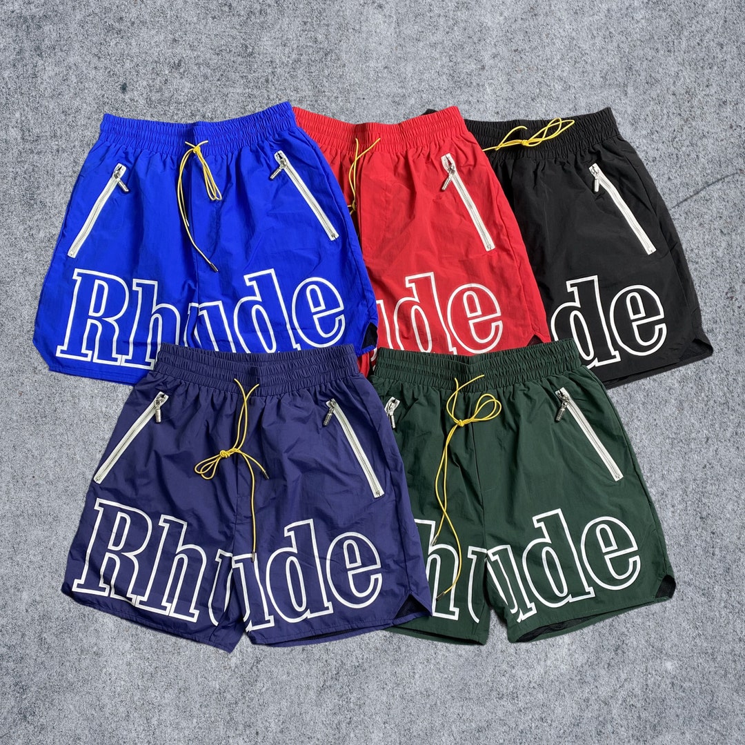 Rhude Shorts Letter 3 M Reflective Casual Sports Shorts Men's American ...