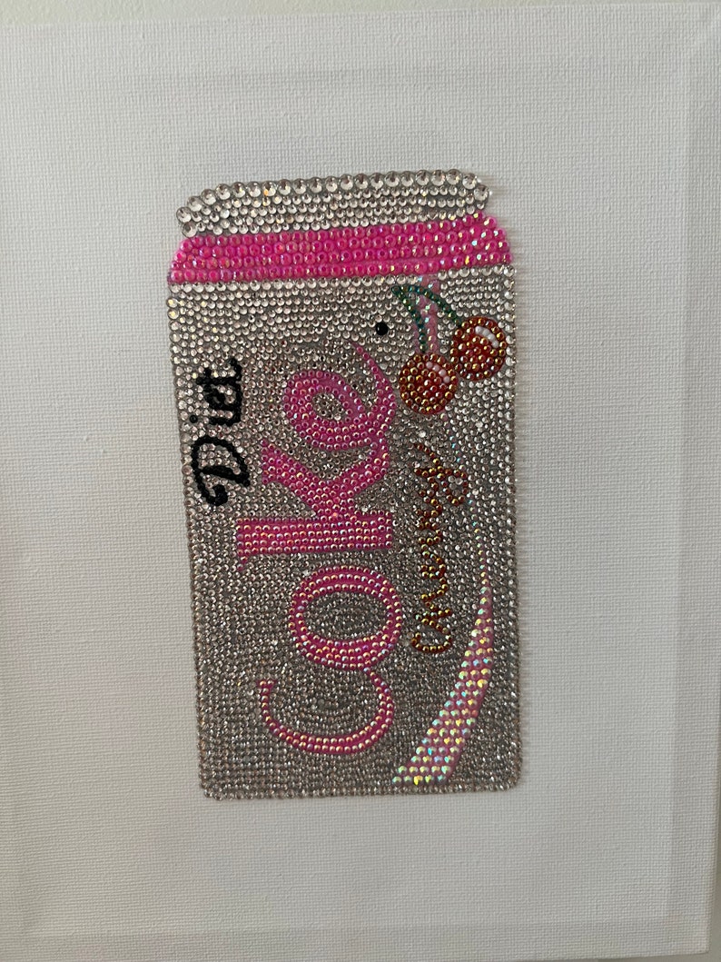 Bedazzled cherry Diet Coke Canvas Wall Decor - Etsy