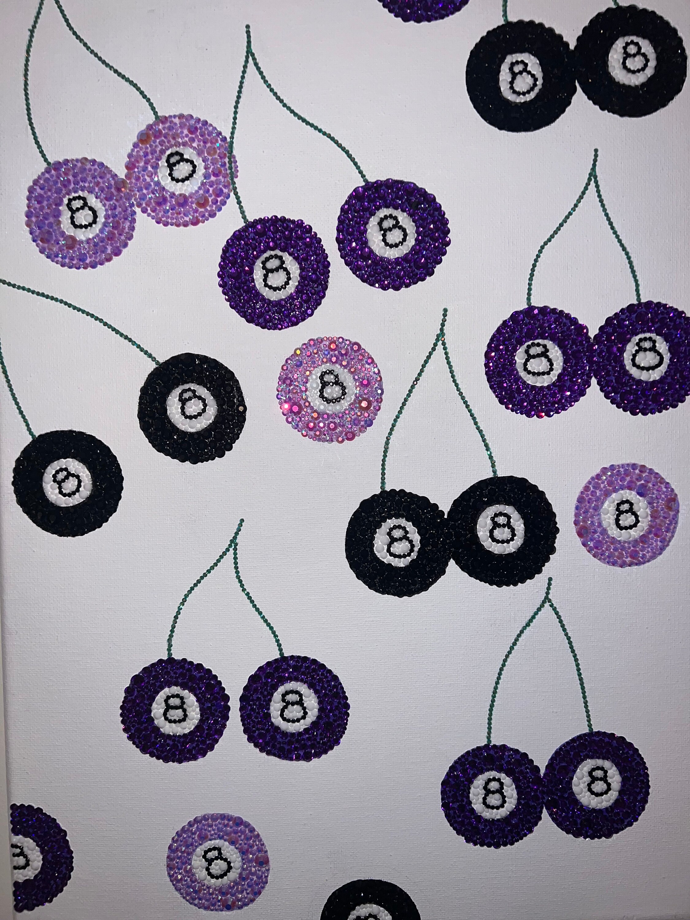 Bedazzled Eight Ball Cherry Canvas - Etsy