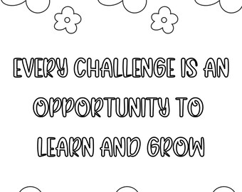 Heart Coloring Page With Positive Affirmation - Etsy