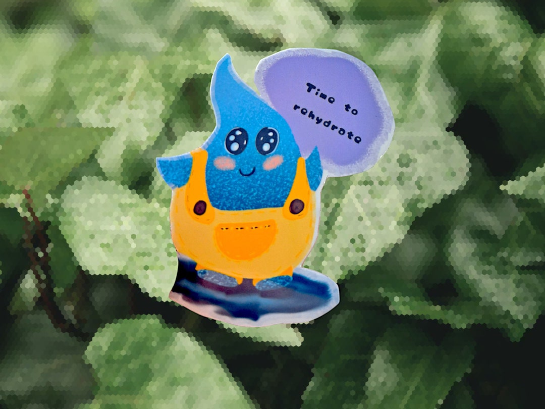 Willow Wisp Sticker, Blue Raindrop Sticker, Hydrate Reminder Sticker ...