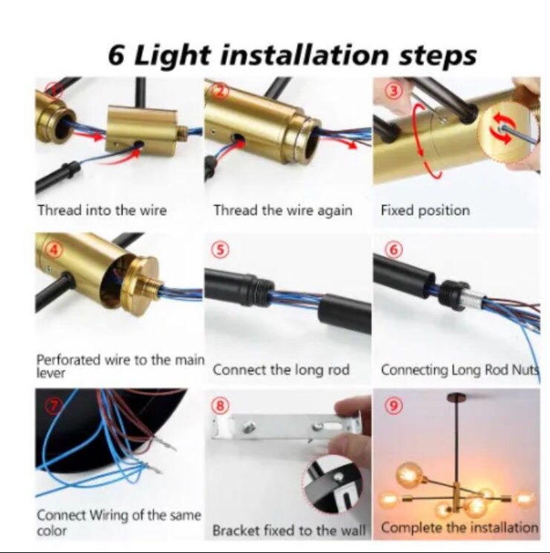 Luxury 6 Head Black,gold Modern E27 Chandelier LED Home Lighting for ...