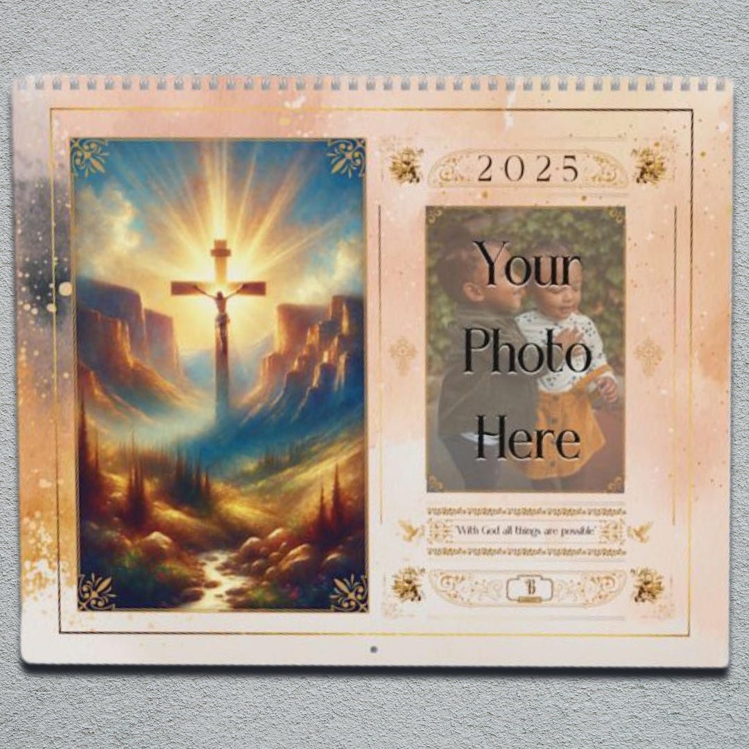 2025 Personalized Christian Calendar Custom Photo Family Monogram ...