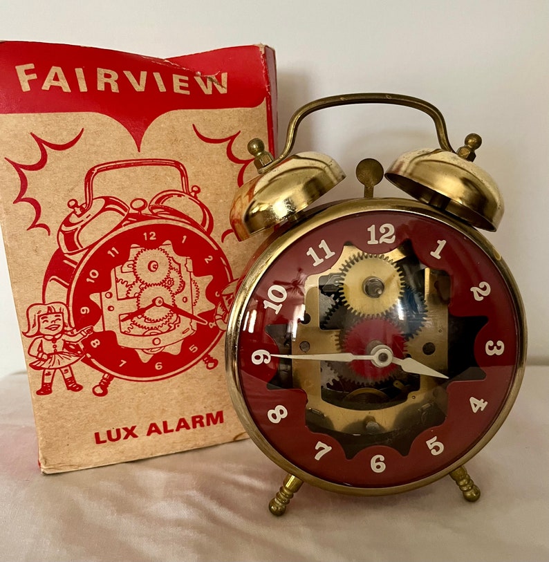 Vintage Lux 1950s See-through Transparent Metal Retro Alarm Clock W ...