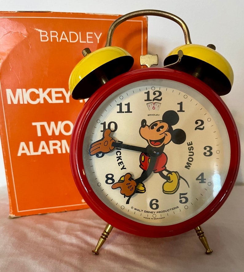 Vintage Bradley Mickey Mouse Alarm Clock New in Box NOS - Etsy