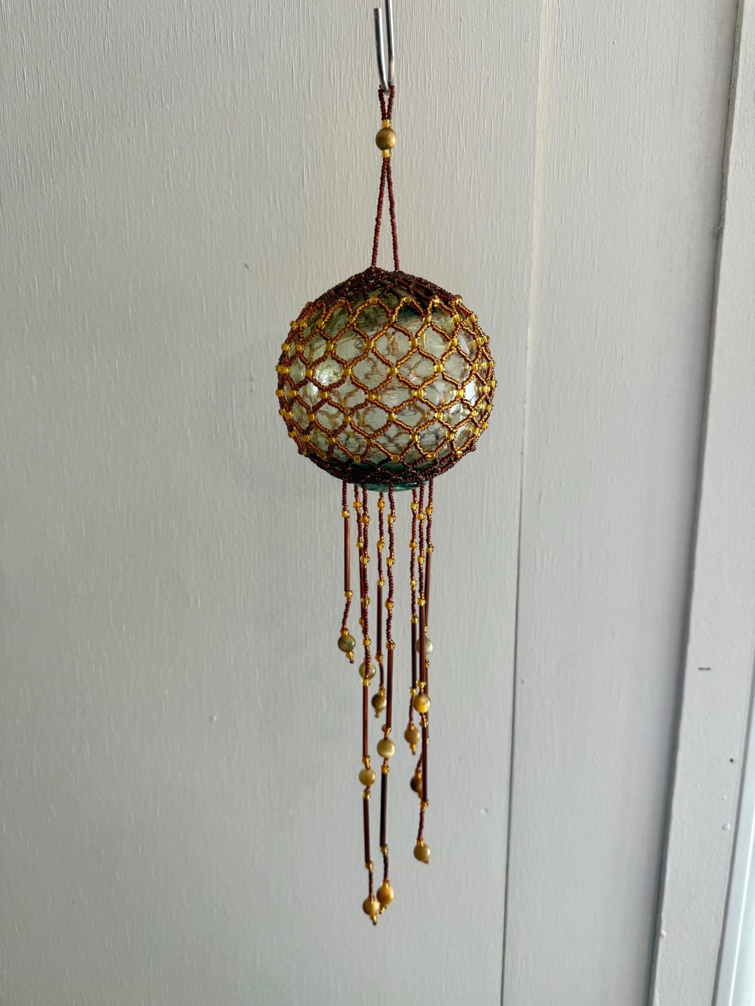 Beaded Glass Float- Gold - Etsy
