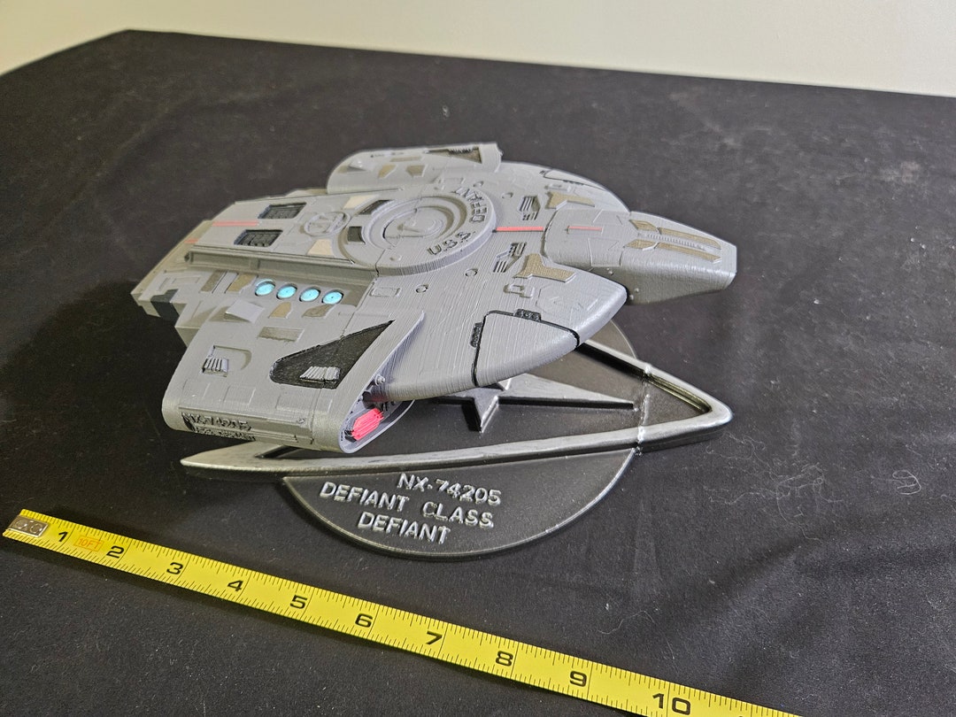 10 USS Defiant 3D Printed Model With Display Stand Highly Detailed and ...