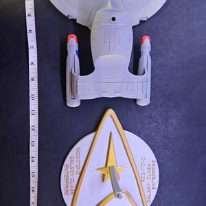 12" Long 3d-printed USS Enterprise-d Model With Gold & Silver Stand ...