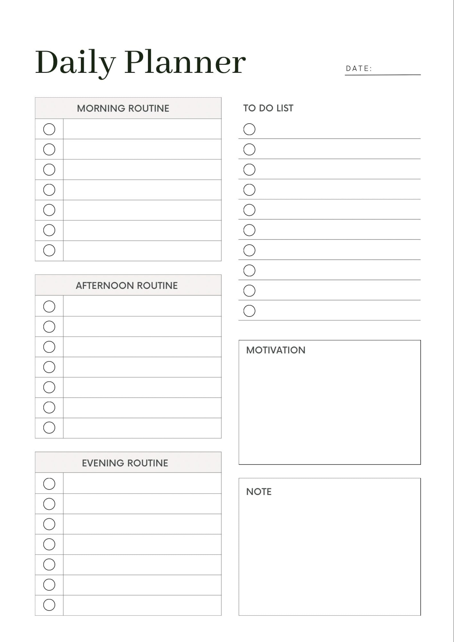 2025 Daily Planner/ Routine - Etsy