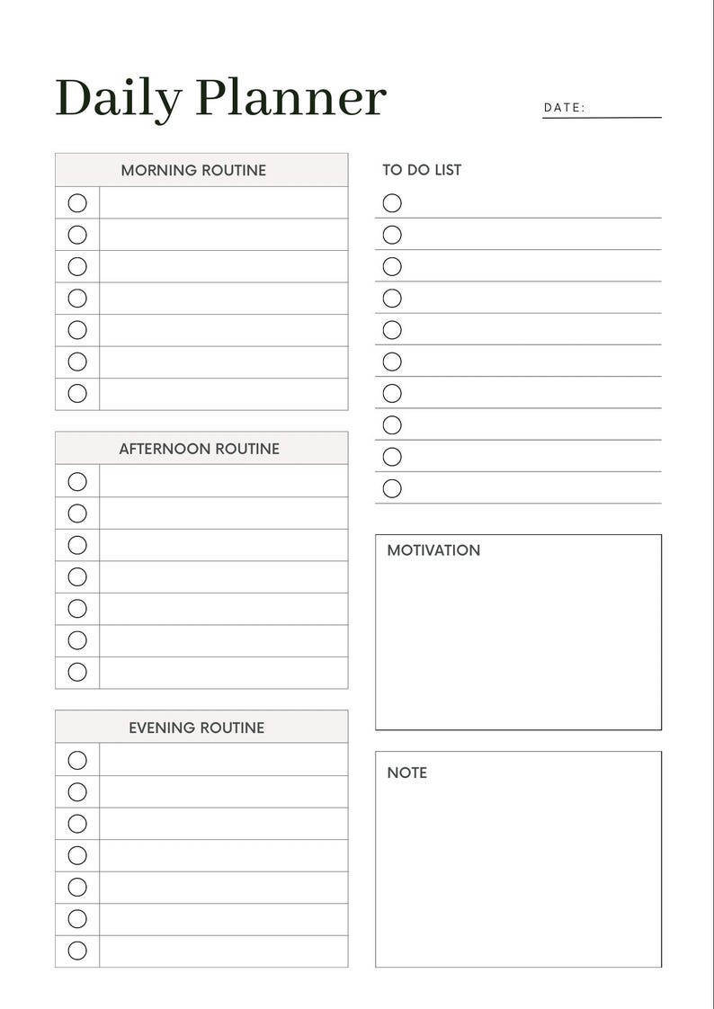 2025 Daily Planner/ Routine - Etsy