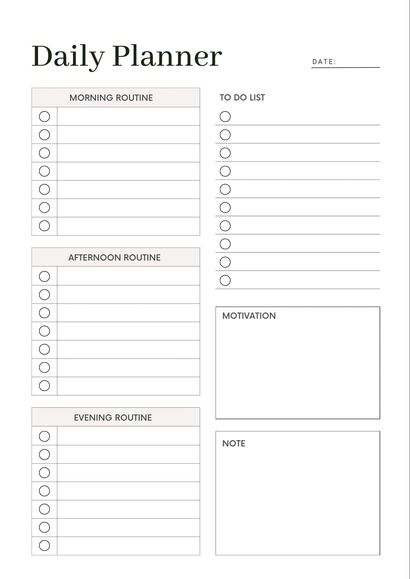 2025 Daily Planner/ Routine - Etsy