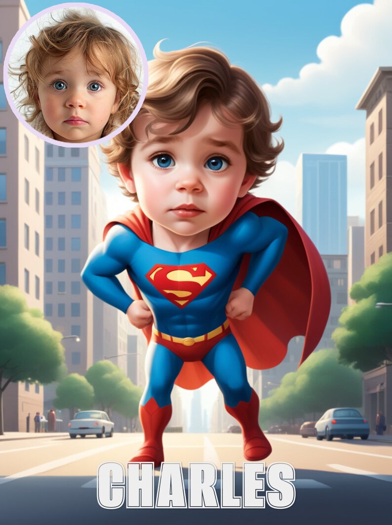 Custom Portrait, Personalized Gift, Personalized Superhero, Gift for ...