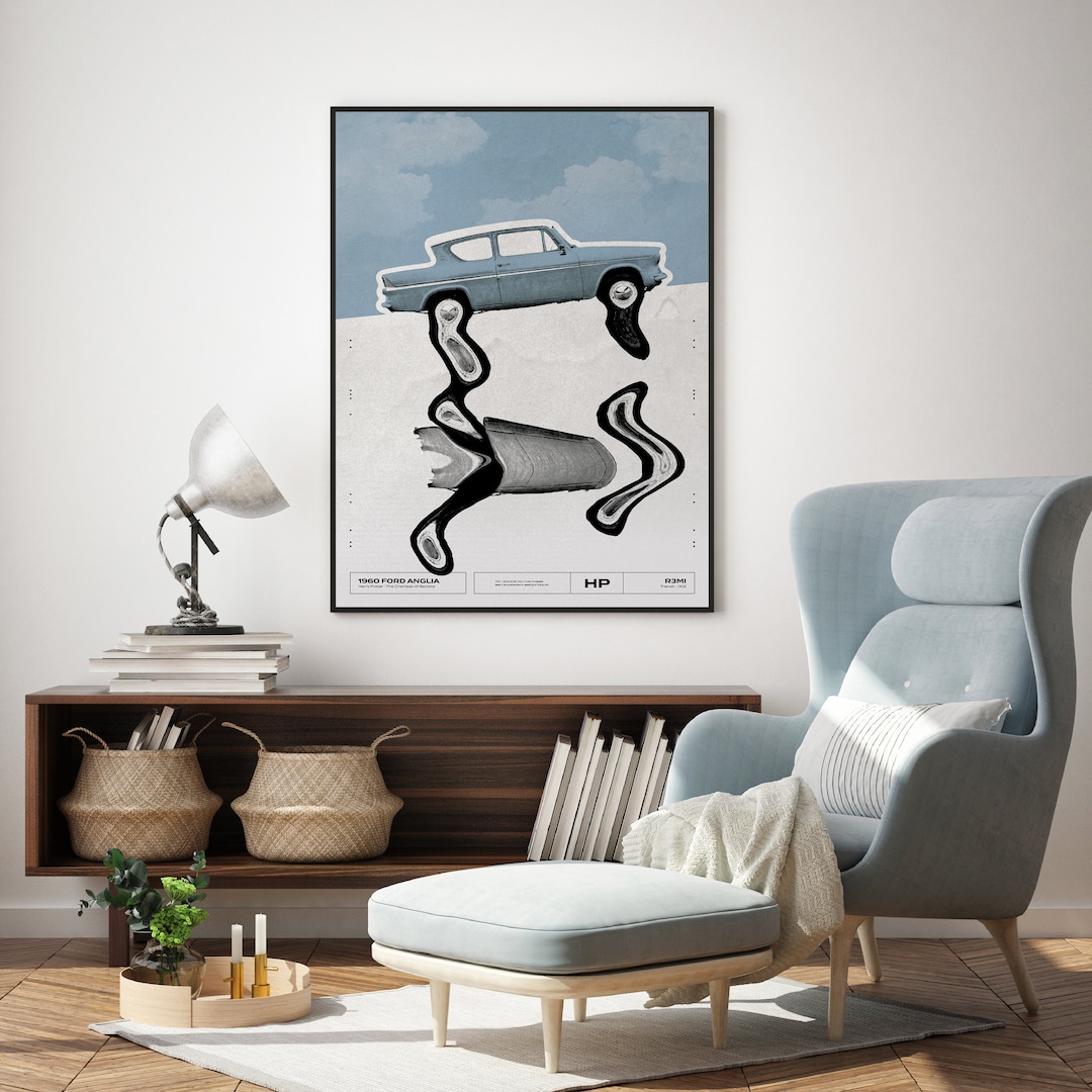 Ford Anglia | HP - Illustration Print Poster Wall Decor - Digital ...