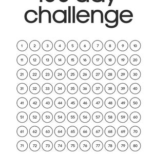 100 Day Challenge Tracker - Etsy