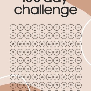 100 Day Challenge Tracker - Etsy