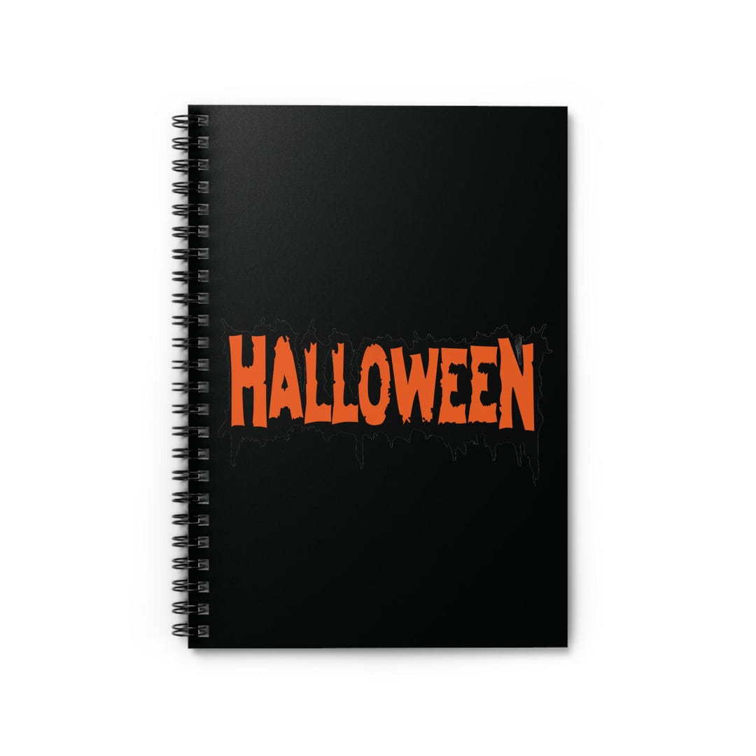 Halloween Spiral Notebook | Spooky Orange Halloween Journal | Horror ...