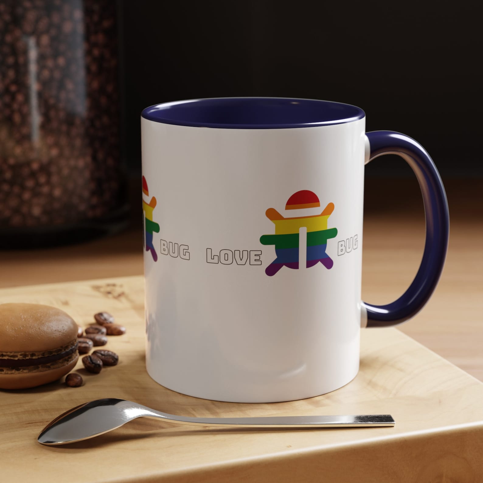 Queer Pride Rainbow Lovebug Mug, Colorful Ceramic Coffee Cup - Etsy