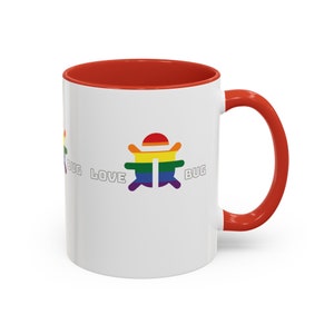 Queer Pride Rainbow Mug, Colorful Lovebug Ceramic Cup, Inclusive ...