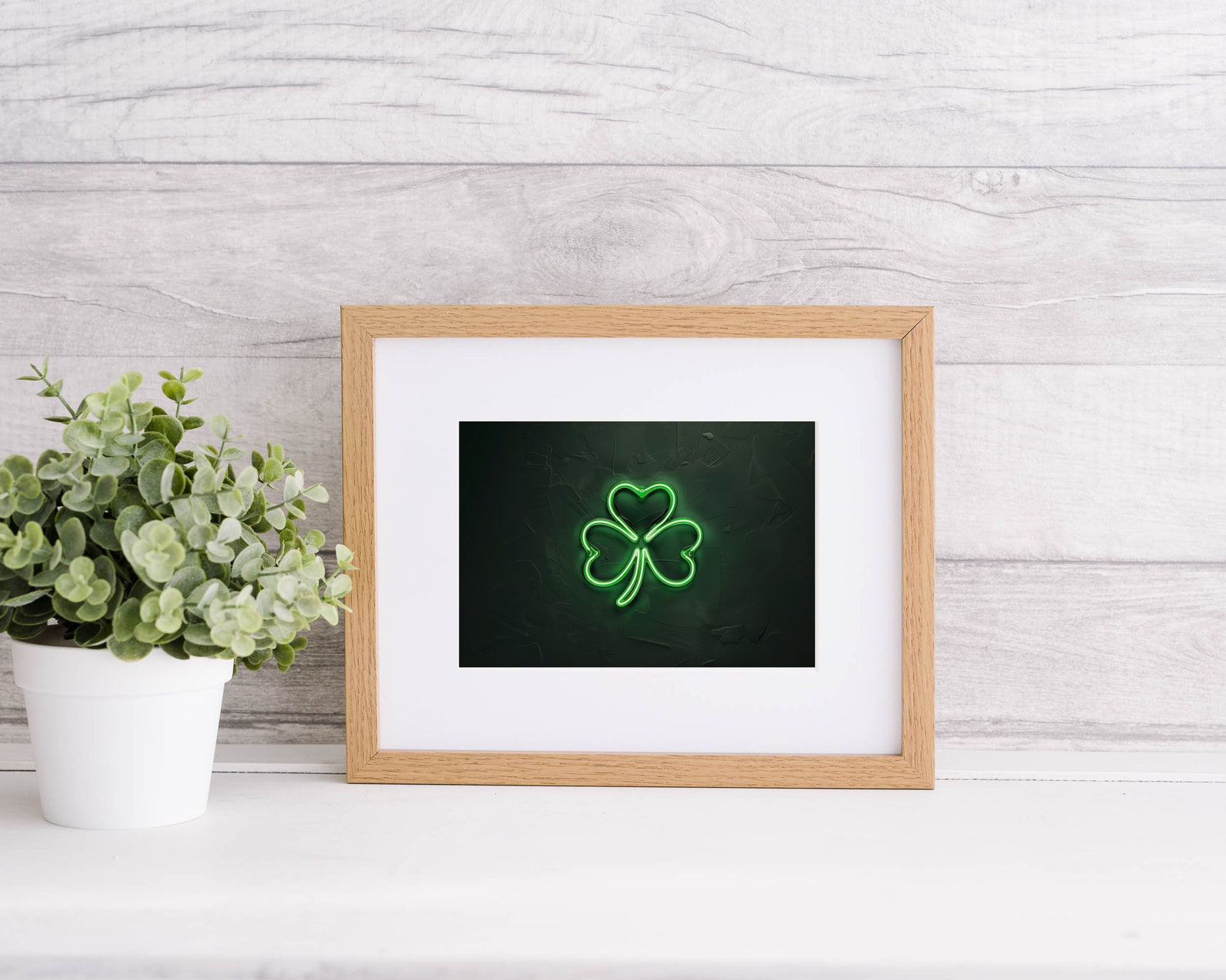 Shamrock Neon Sign Art – St. Patrick's Day Printable (digital Download ...