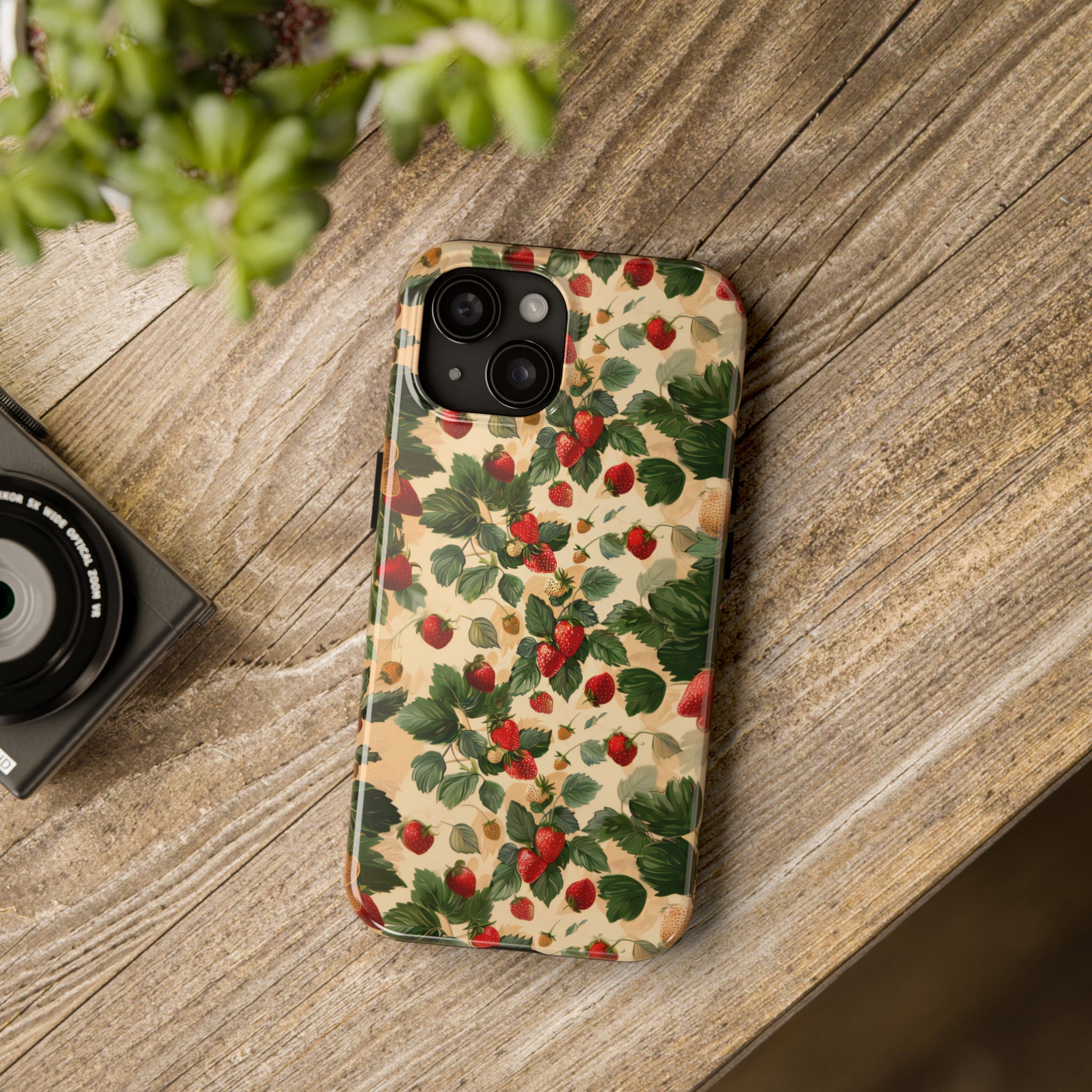 Strawberry Phone Case, Strawberry iPhone Case, Botanical Strawberry ...