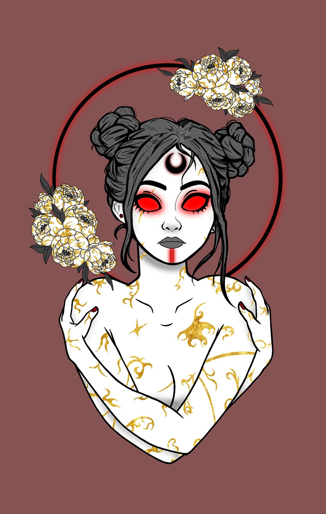 Kintsugi Blood Moon - Etsy